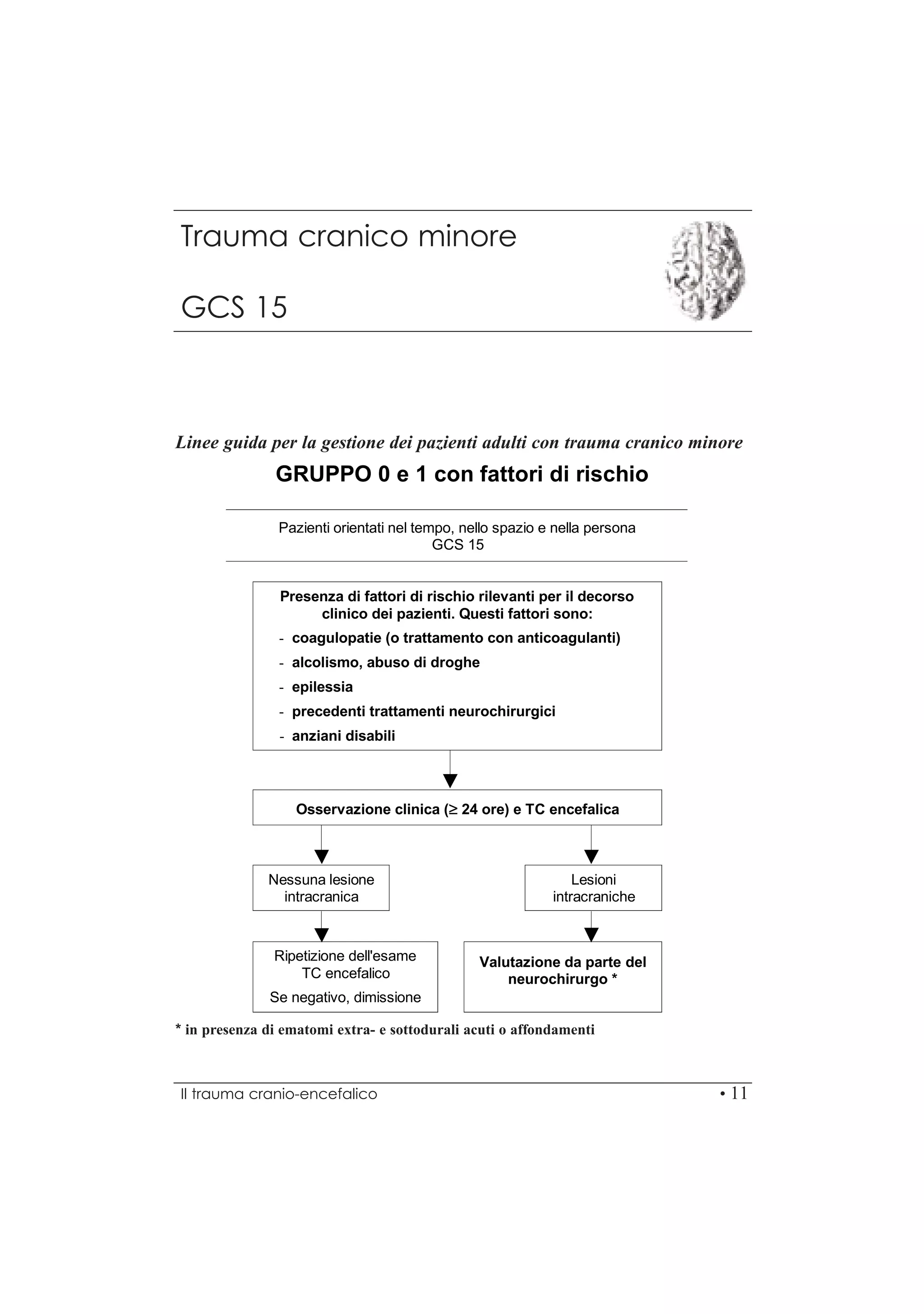 Linee guida per la gestione del trauma cranio-encefalico | PDF