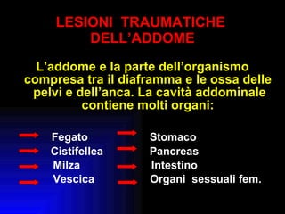 Trauma cranico toracico addominale | PPT