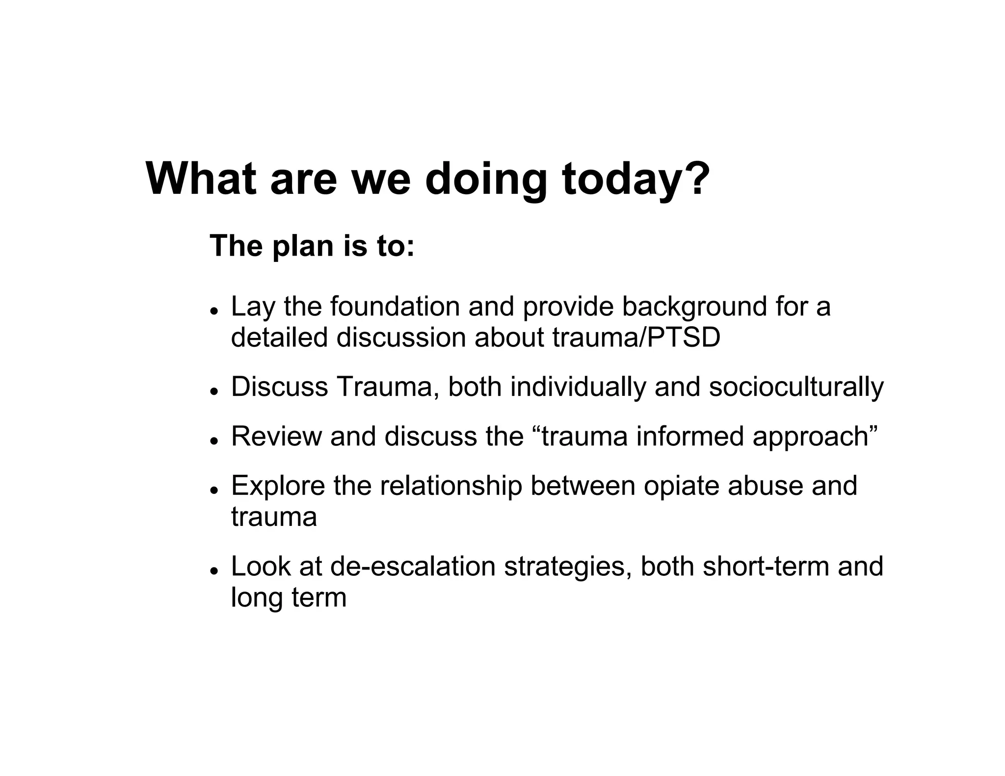 Trauma and De-Escalation | PDF