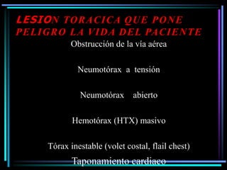 Trauma de torax | PPTX