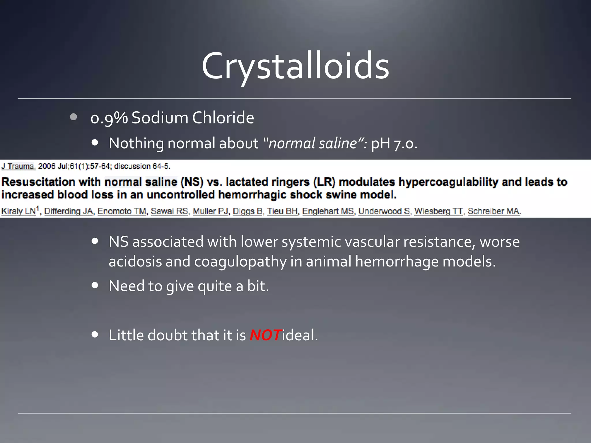 We shall not bleed to death - Fluid Resuscitation in Trauma | PPTX