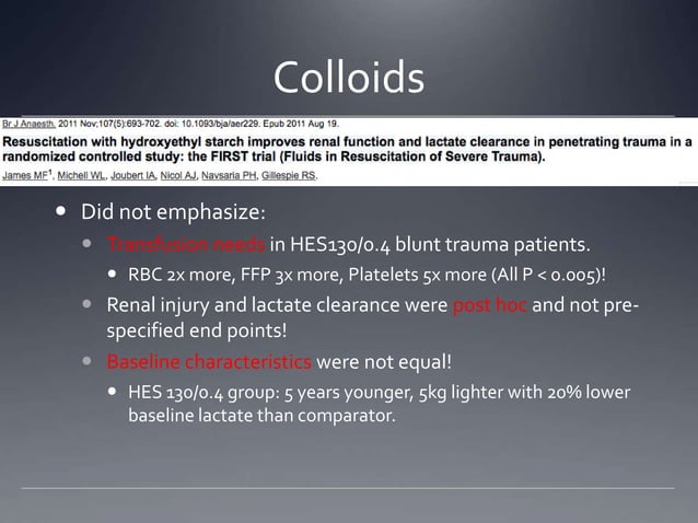 We shall not bleed to death - Fluid Resuscitation in Trauma | PPT
