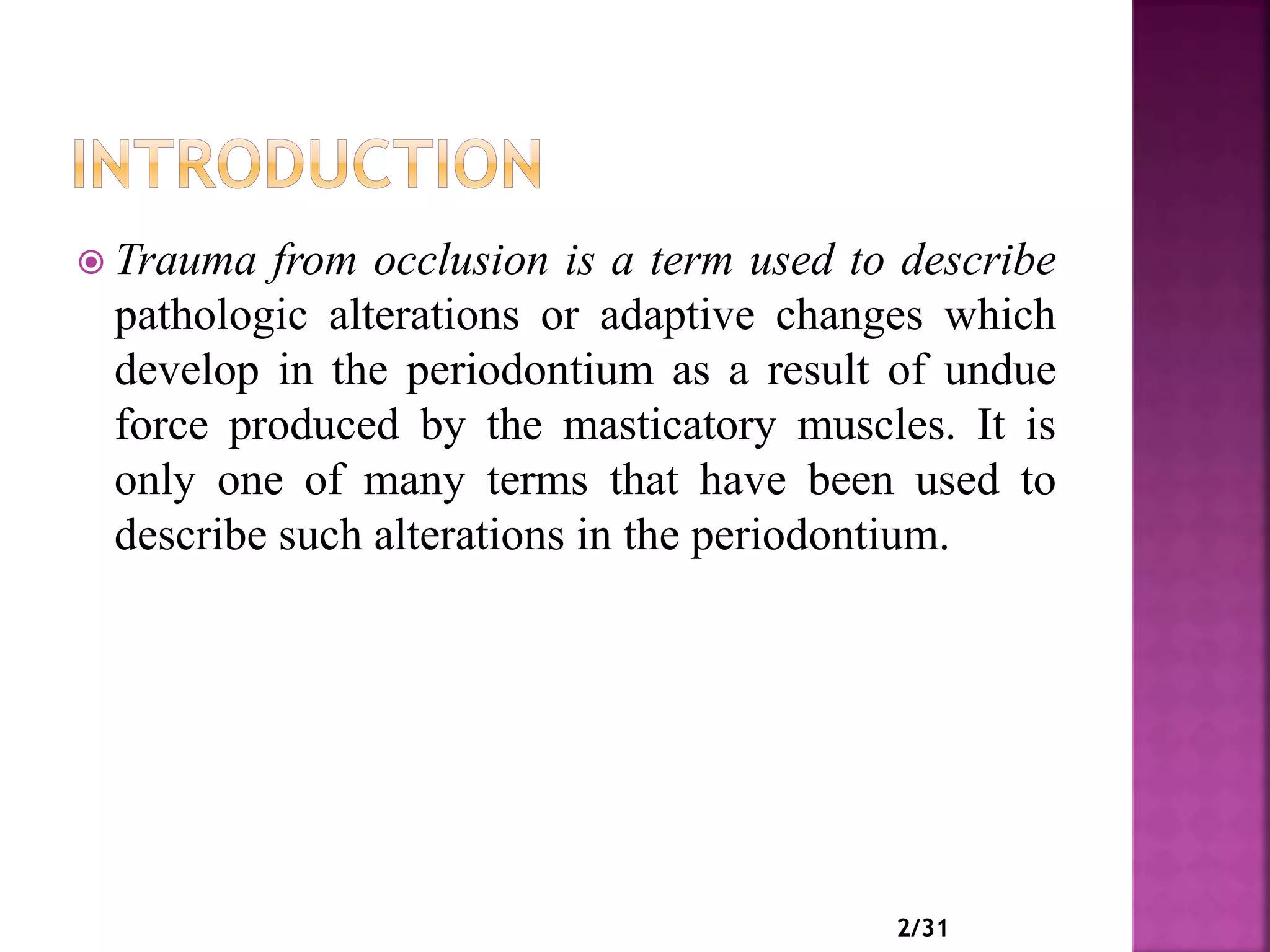 Trauma from occlusion | PPTX