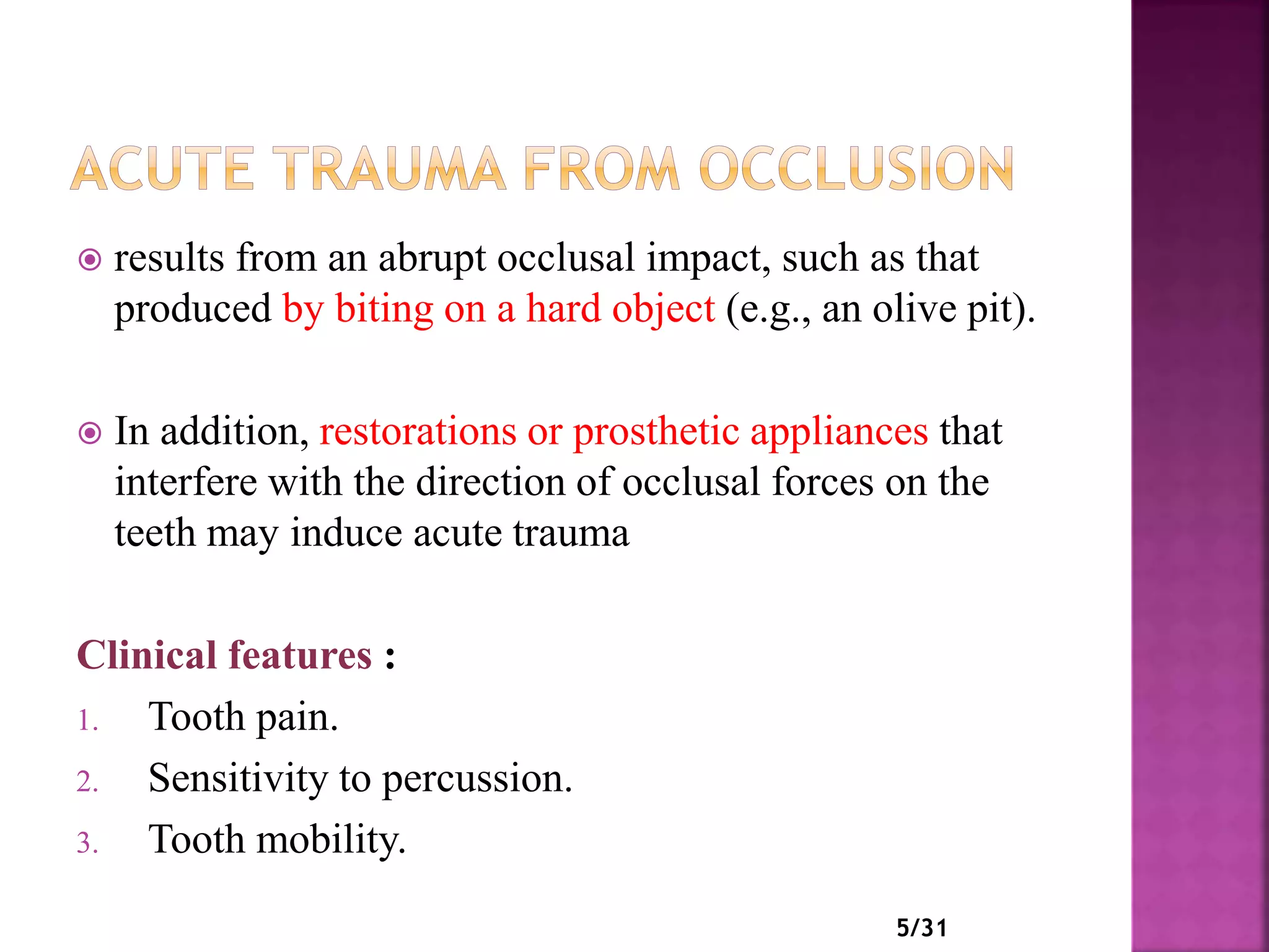 Trauma from occlusion | PPTX