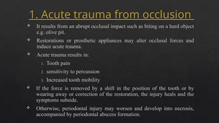trauma from occlusion in periodontology. | PPTX