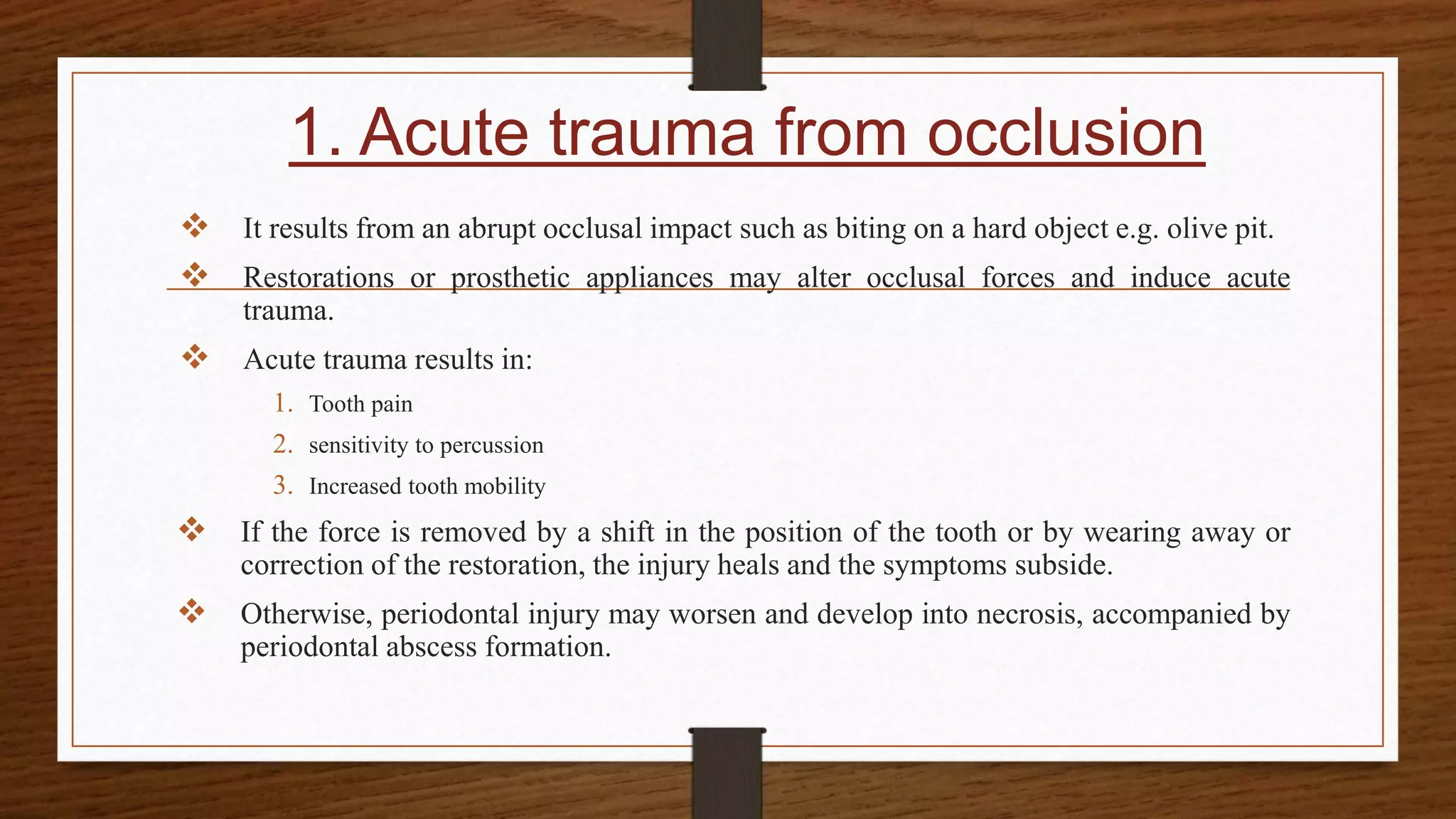 Trauma from occlusion | PPTX
