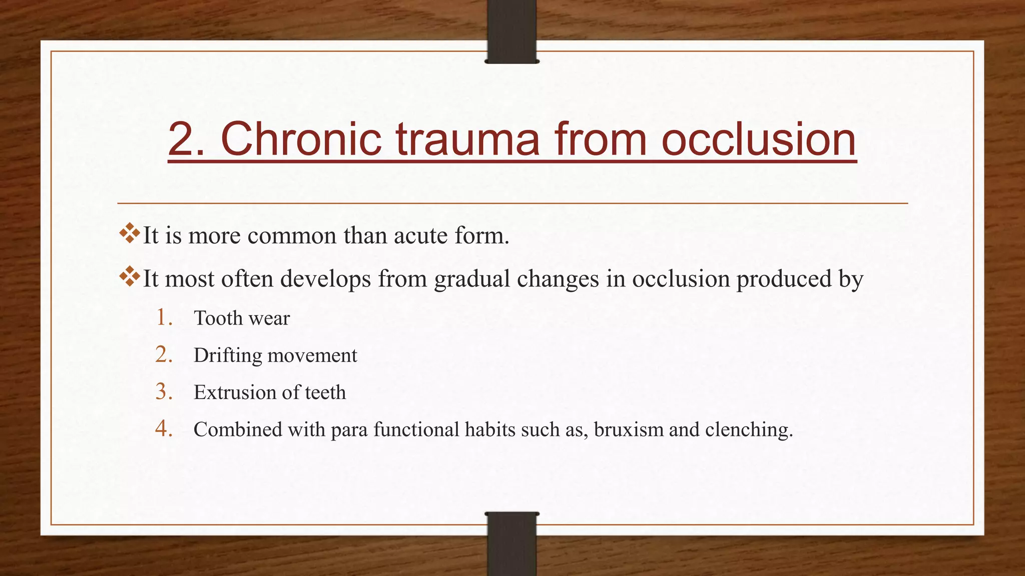 Trauma from occlusion | PPTX