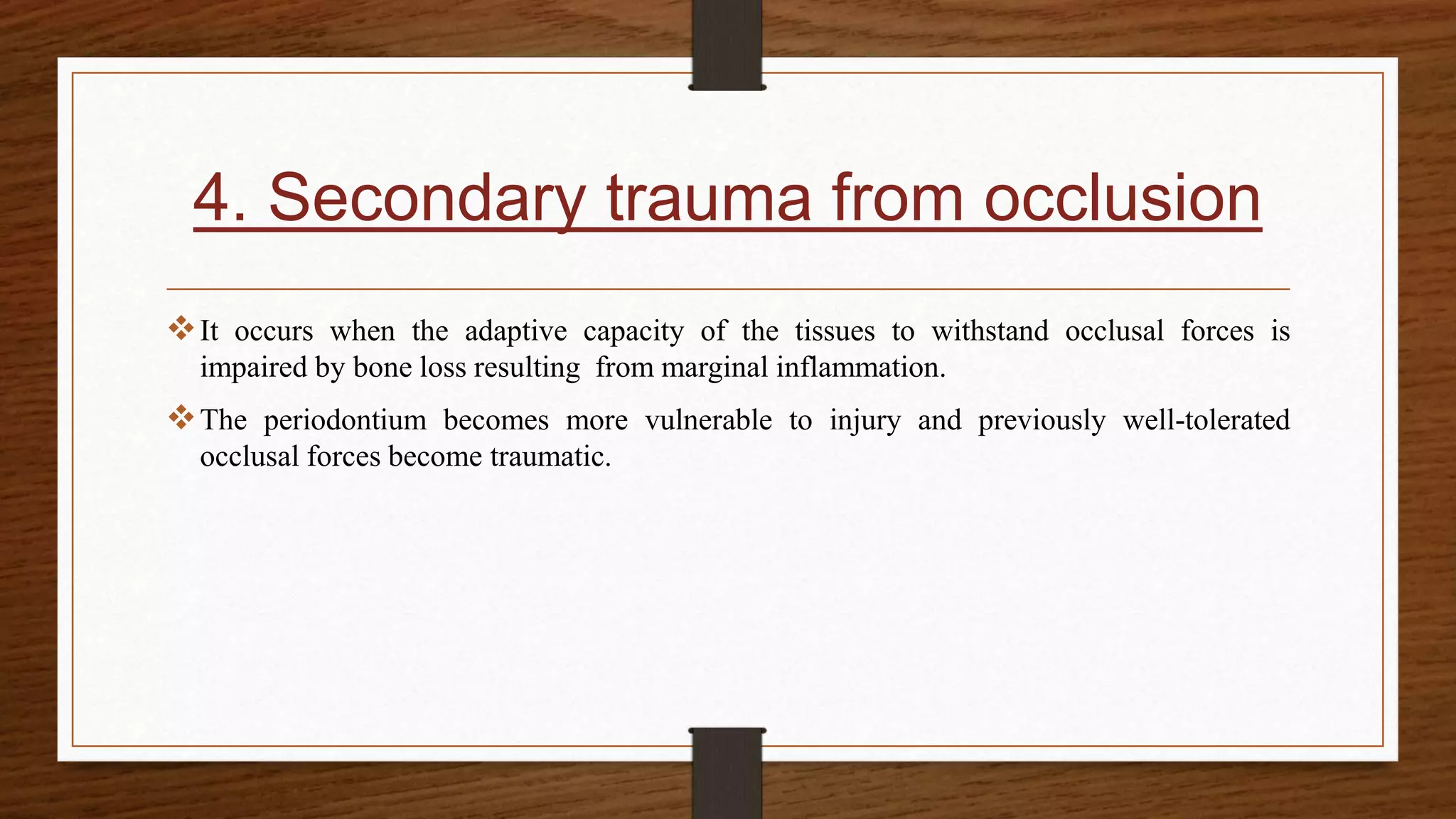 Trauma from occlusion | PPTX