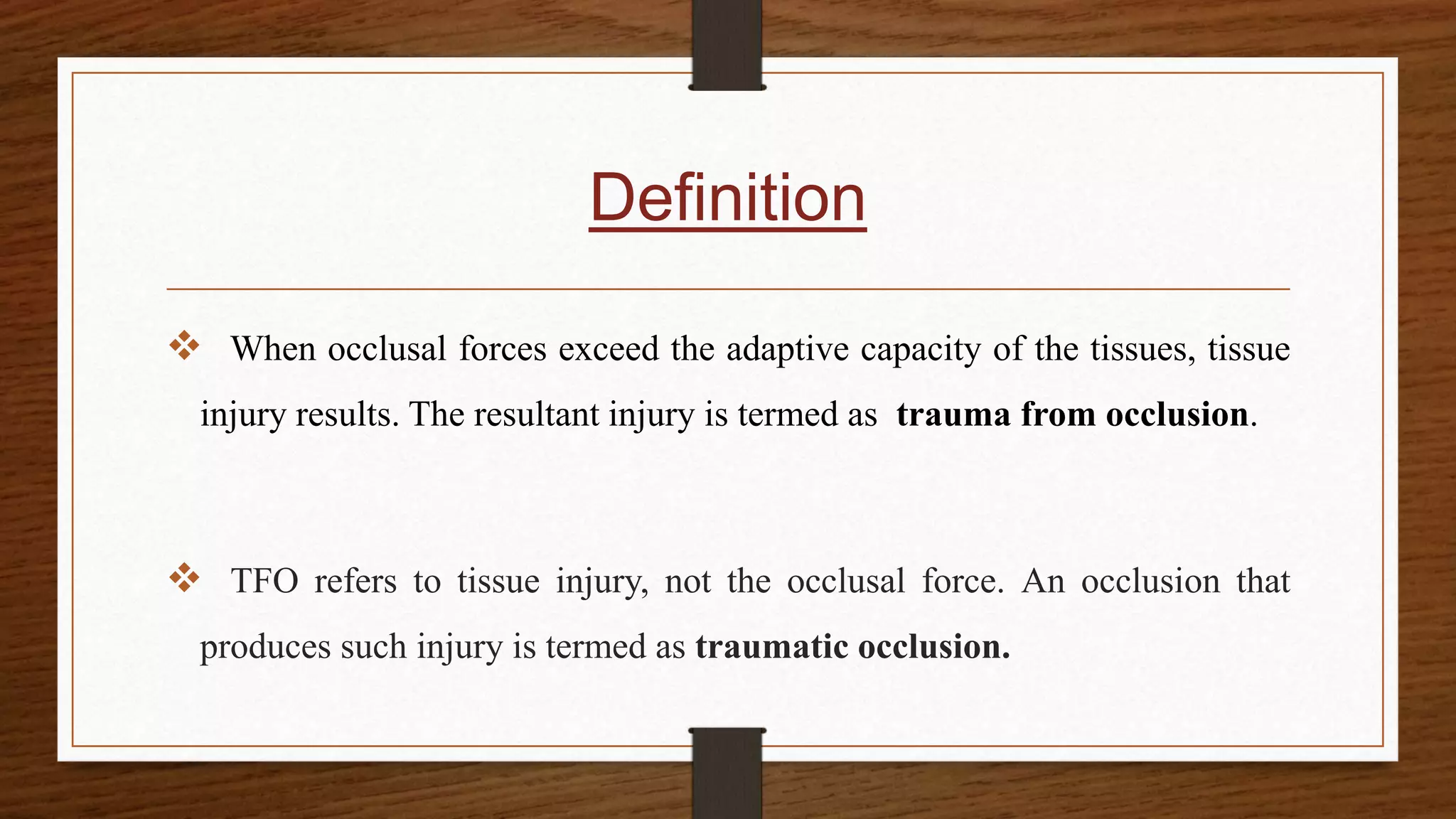 Trauma from occlusion | PPTX