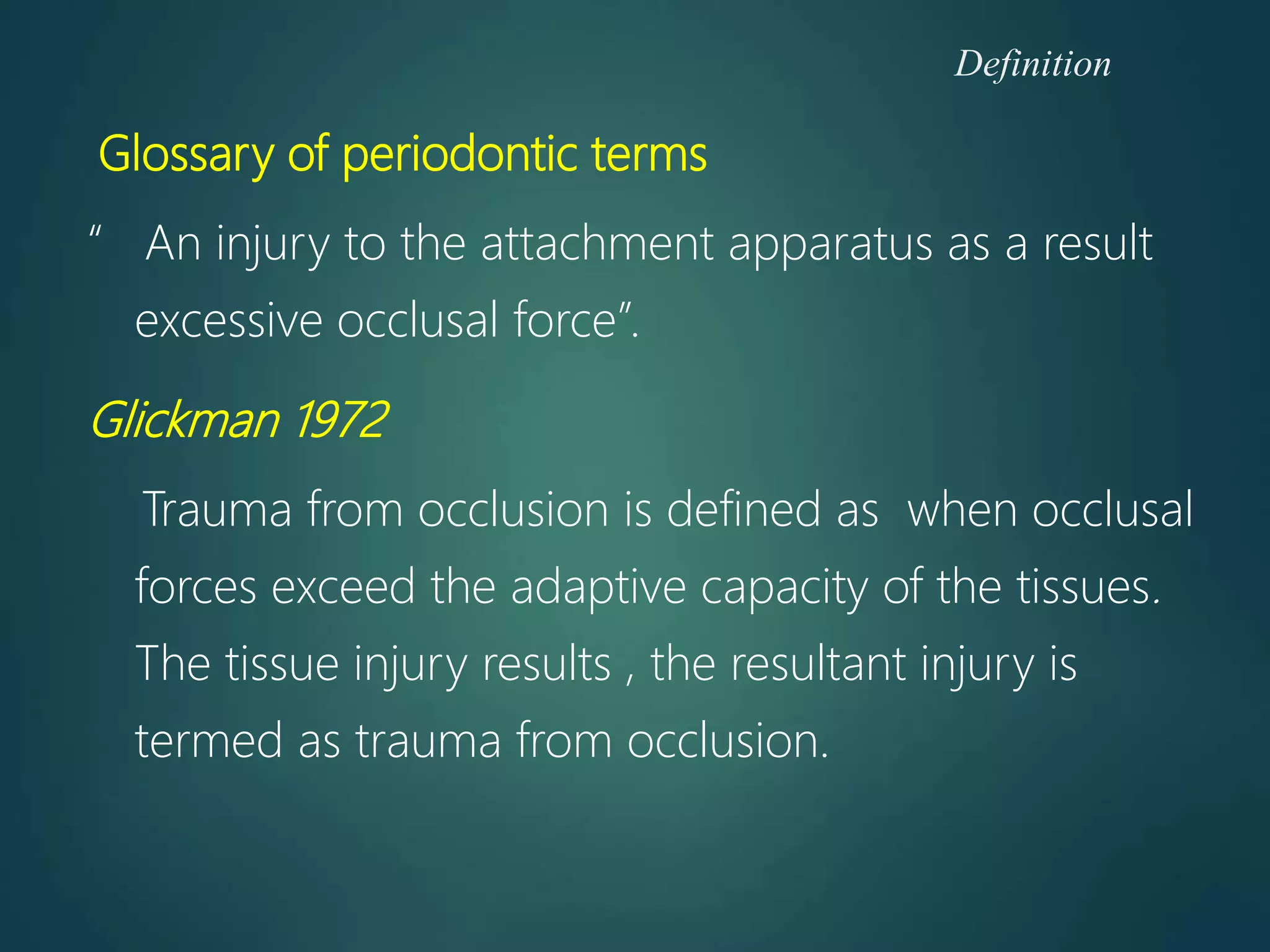 Trauma from occlusion | PPT