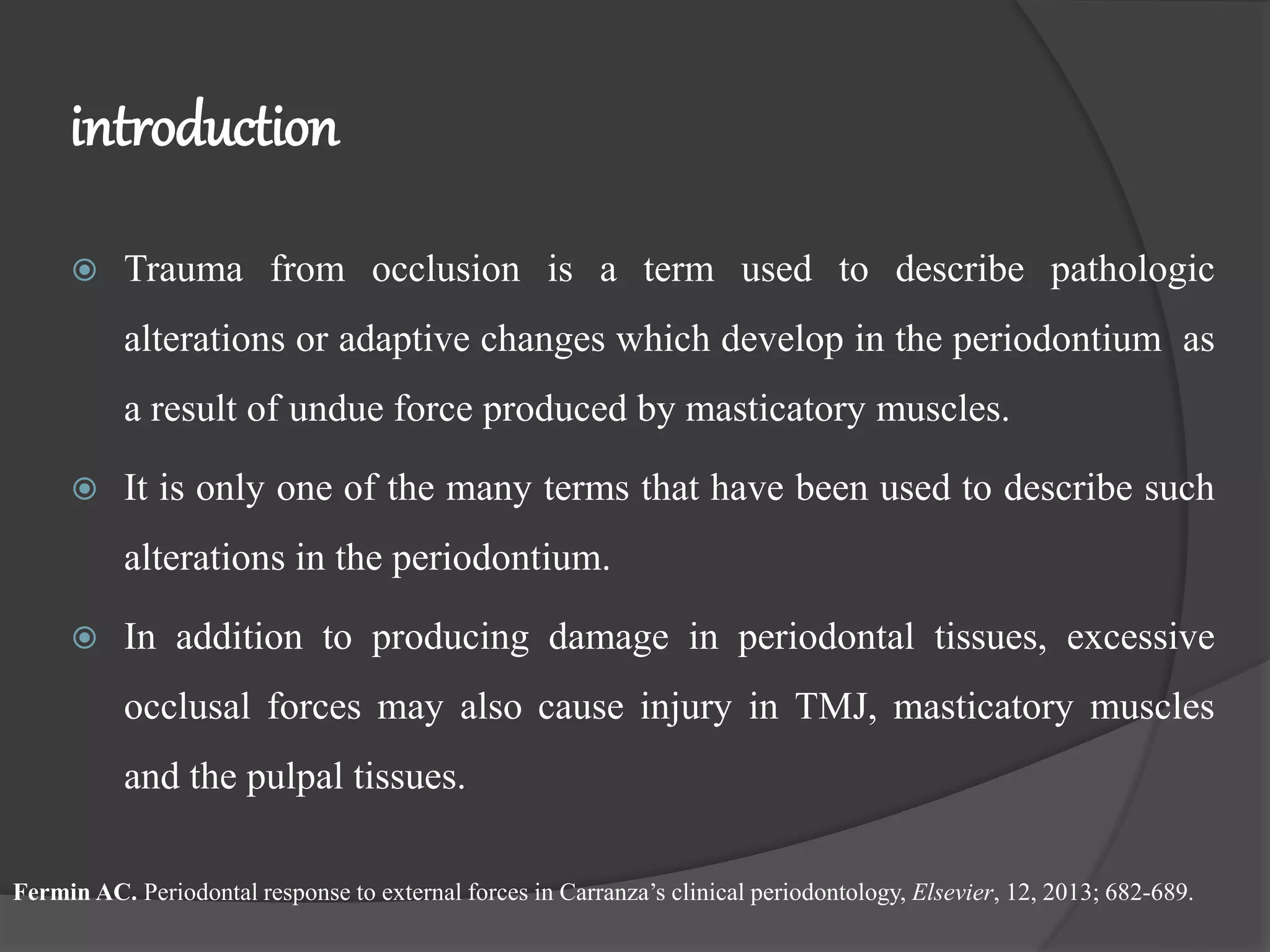 Trauma from occlusion | PPT