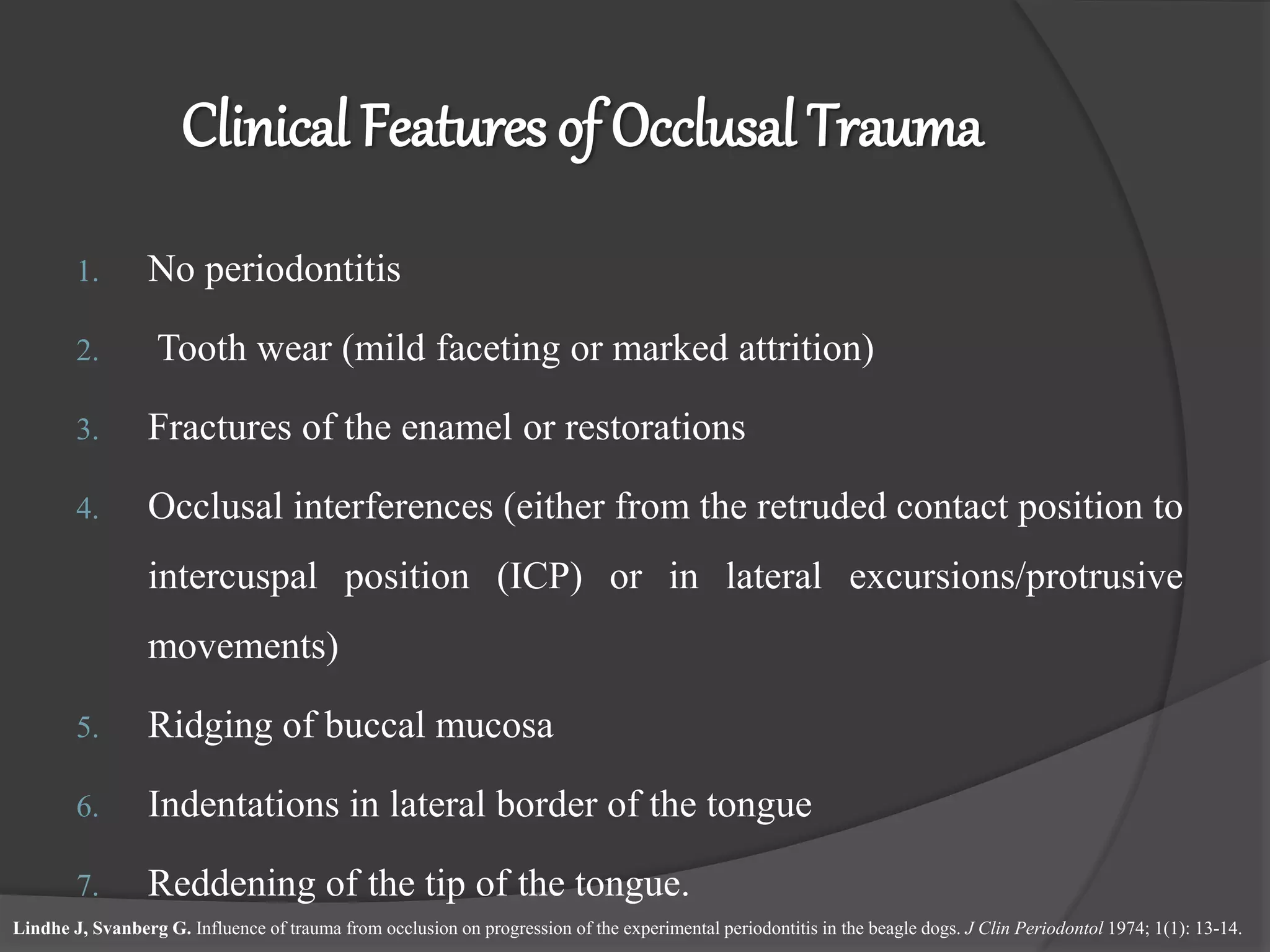 Trauma from occlusion | PPT