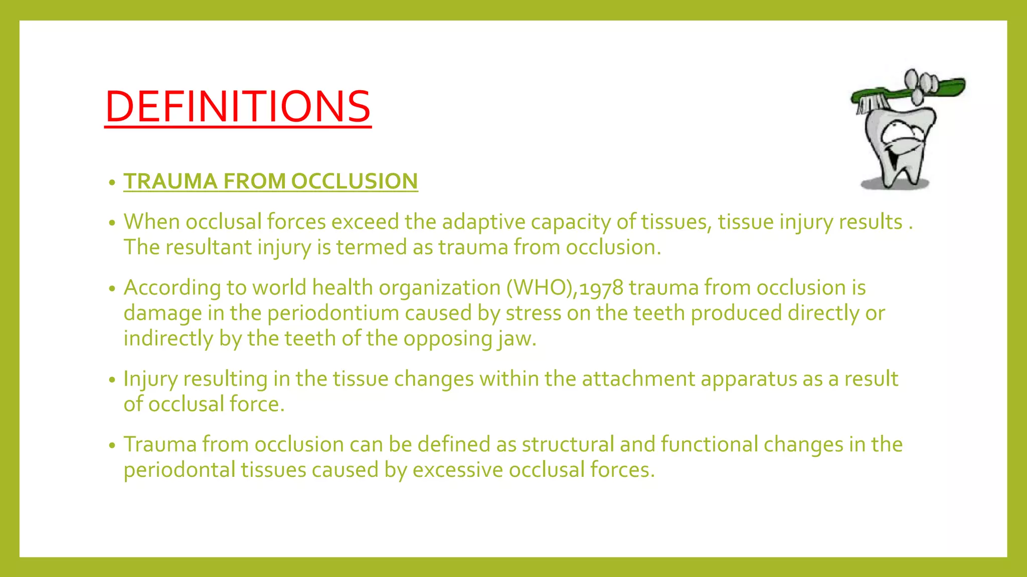Trauma from occlusion in periodontics | PPTX