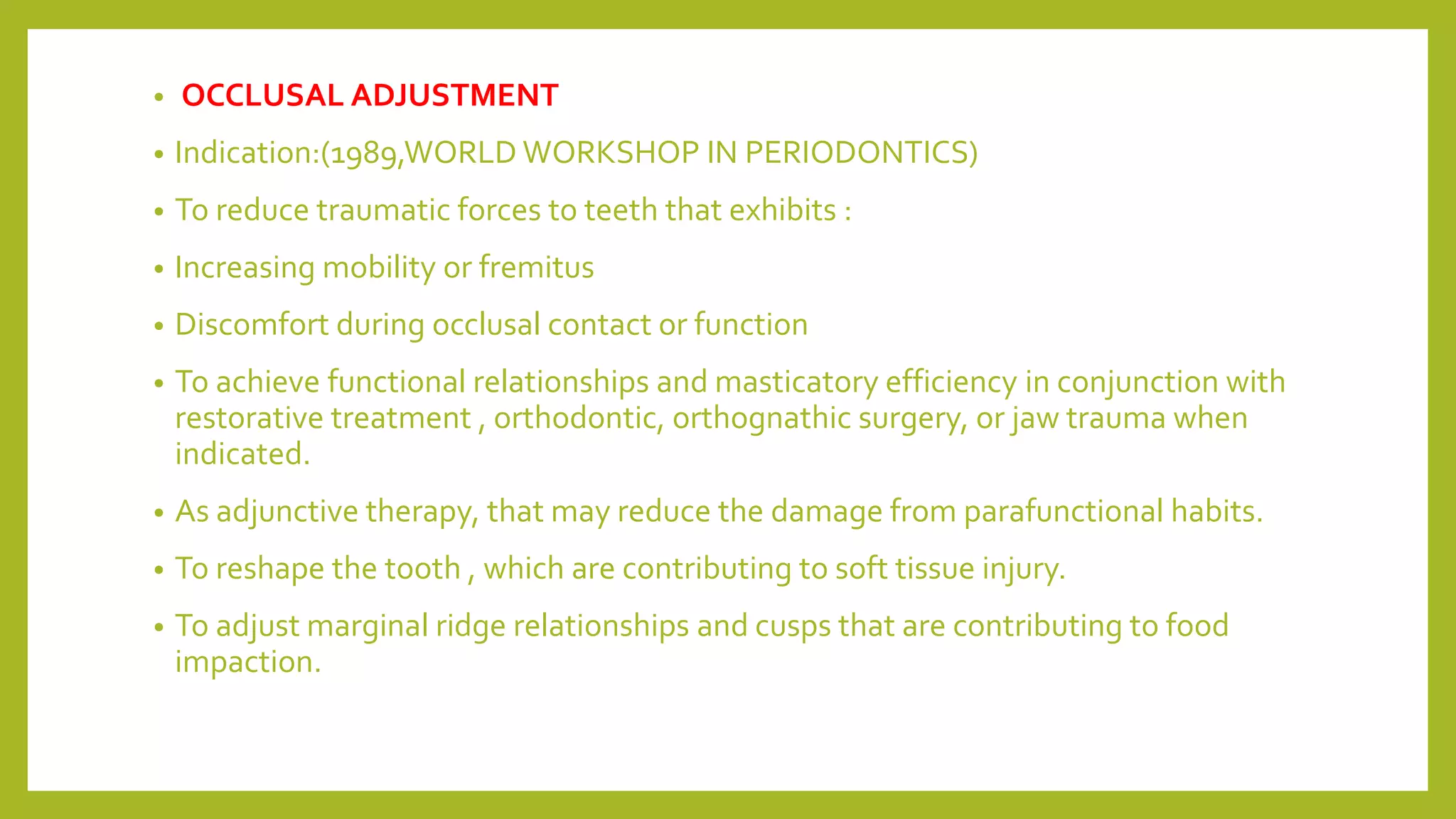 Trauma from occlusion in periodontics | PPTX
