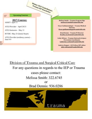 Traumagram Spring 2017 | PDF | First Aid | Injuries