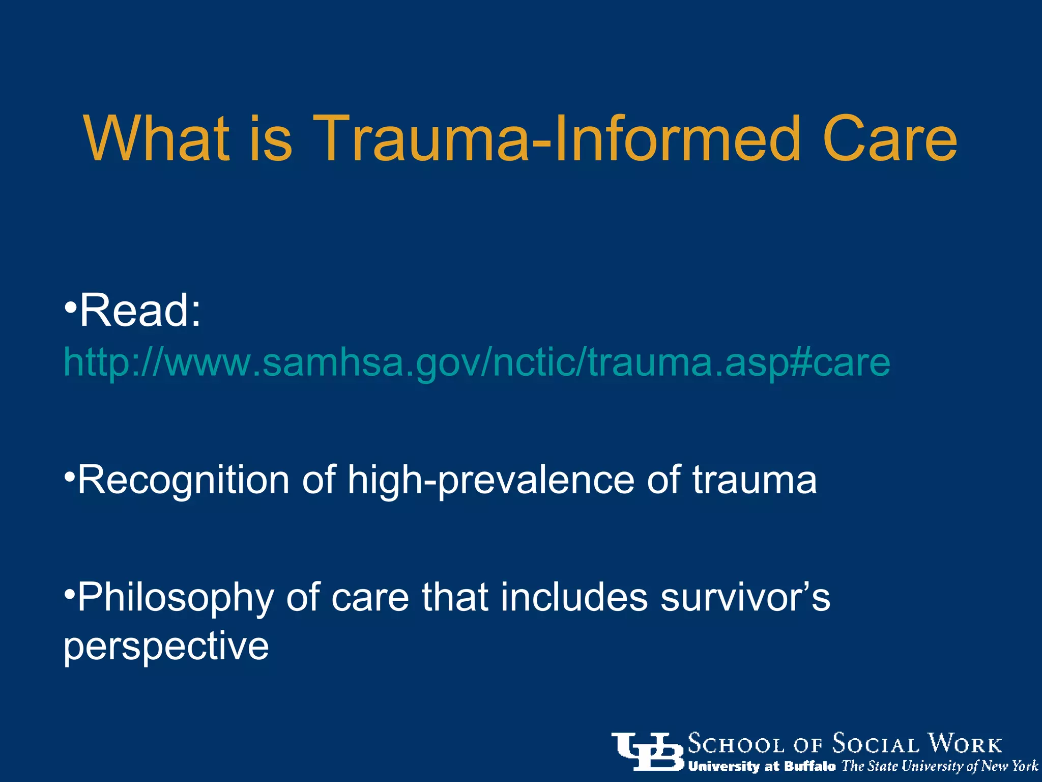 Trauma-Informed Care Introduction by Dr. Laura A. Lewis | PPT