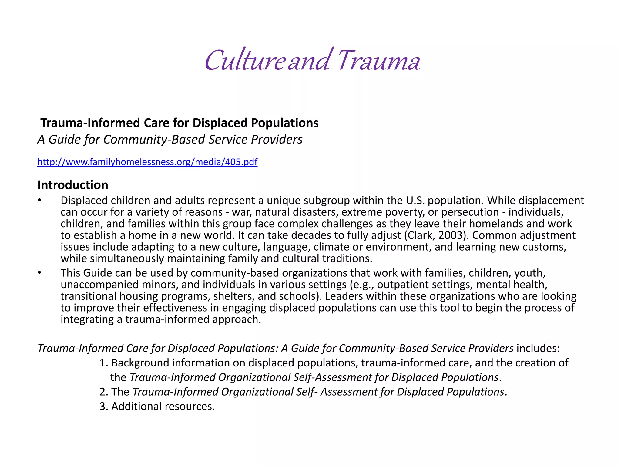 Trauma informed care ii | PPTX