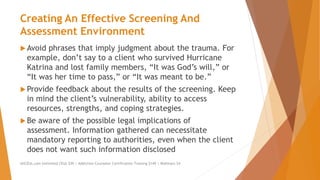 Trauma informed care screening and assessment | PPT