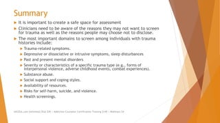 Trauma informed care screening and assessment | PPT
