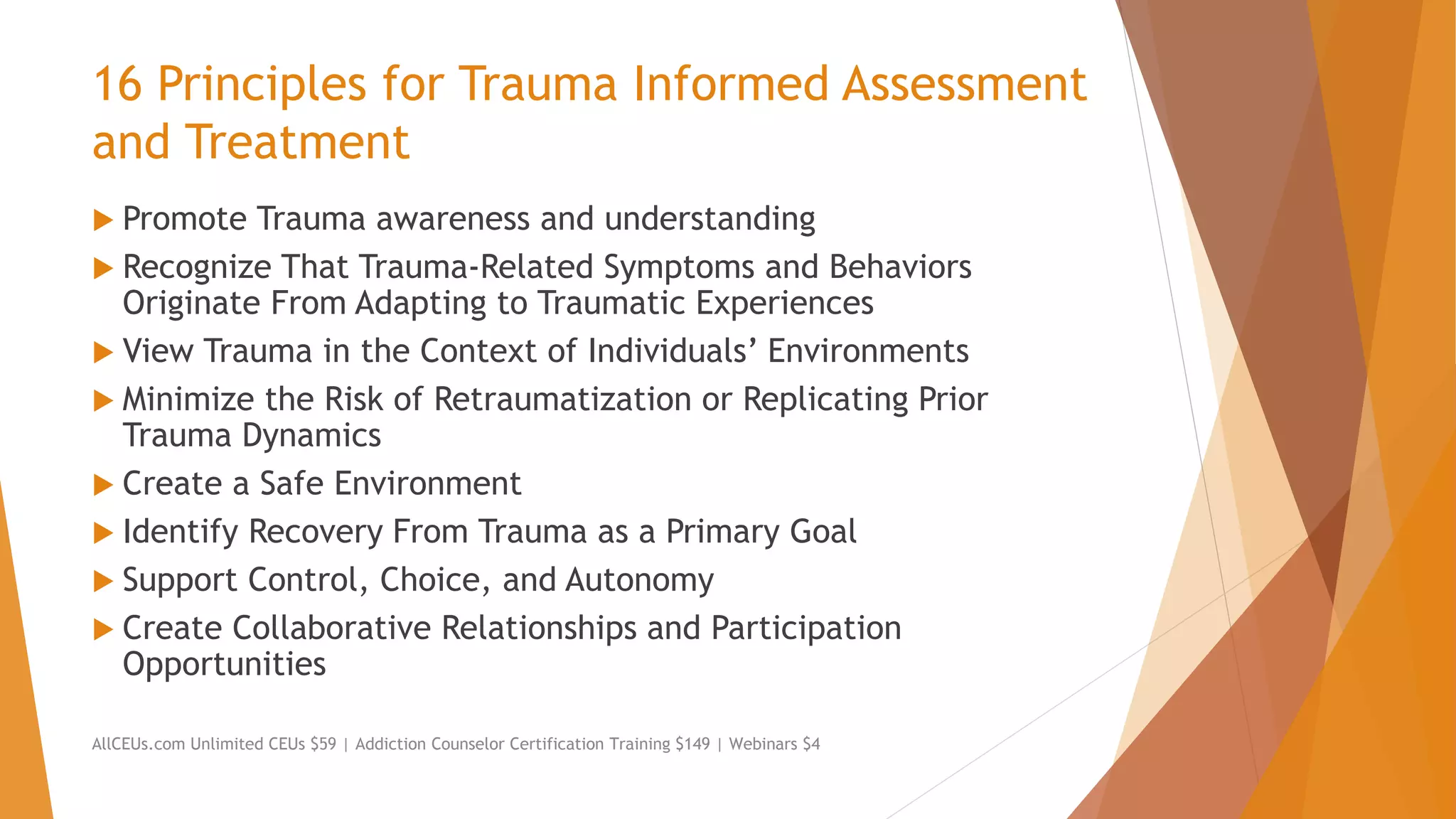 Trauma Informed Care: Screening and Assessment | PPT