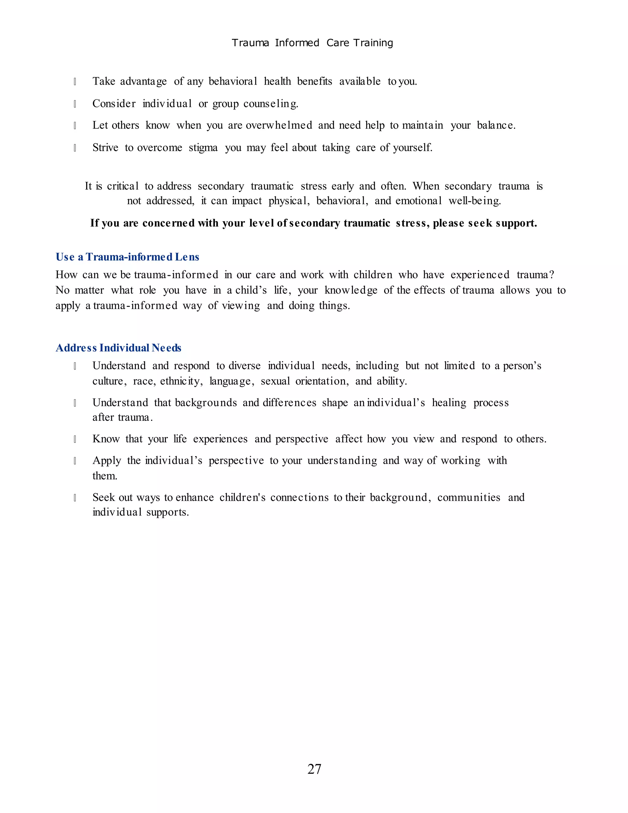 Trauma informed care | DOCX