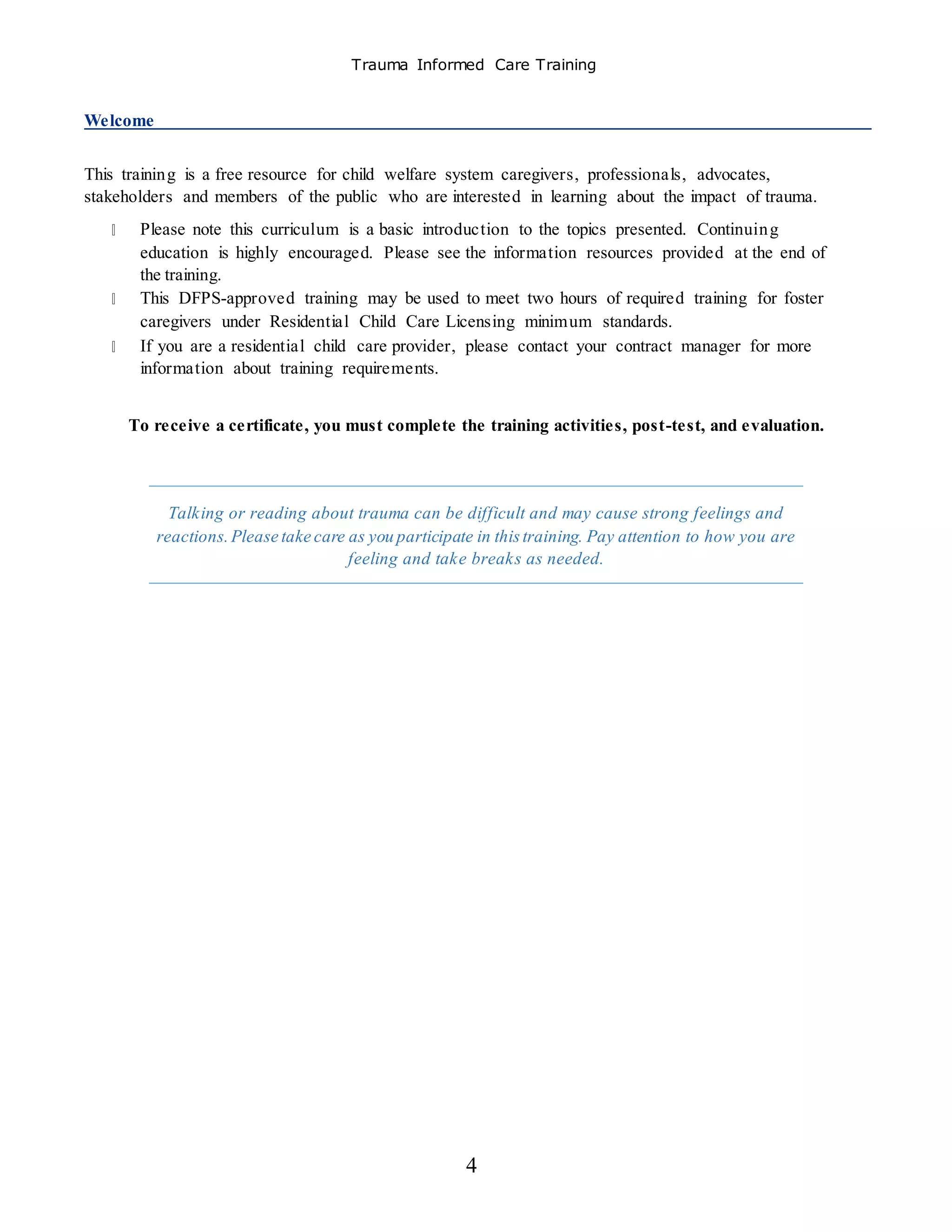 Trauma informed care | PDF