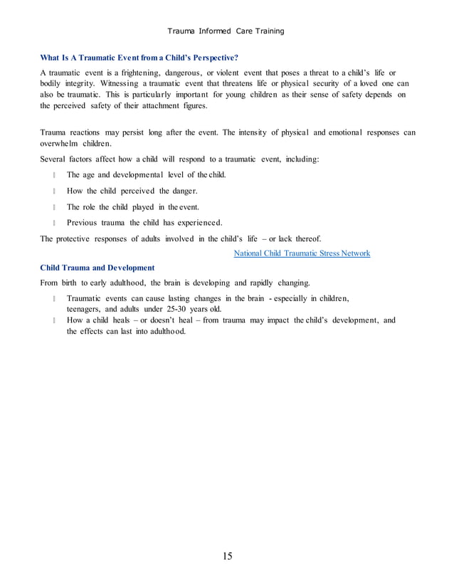 Trauma informed care | PDF