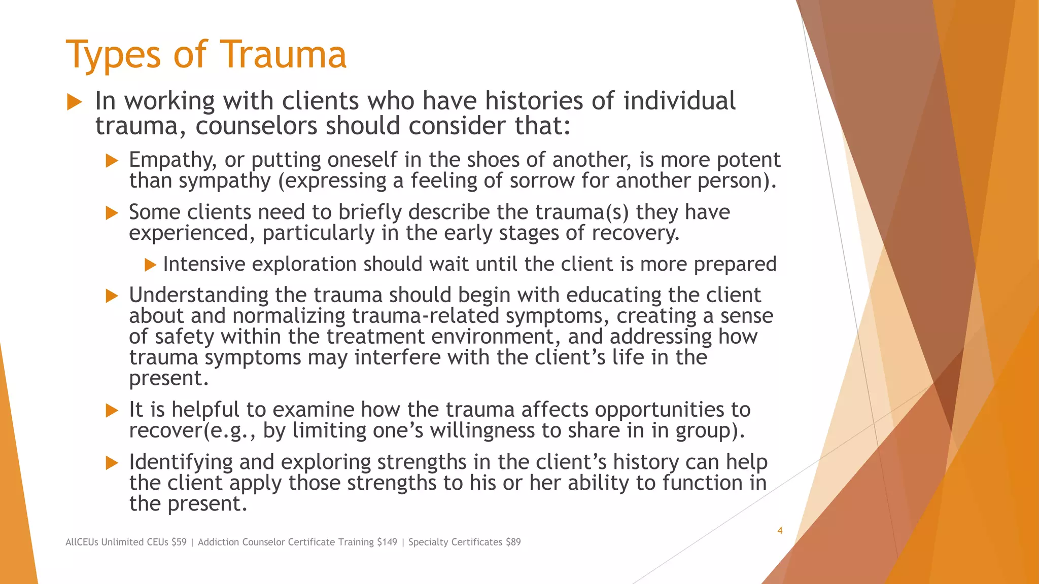 Trauma Informed Care: Trauma Awareness | PPTX