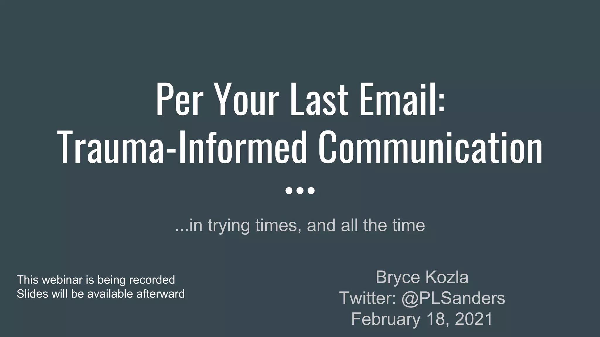 Trauma informed communication | PPTX