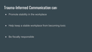 Trauma informed communication | PPTX