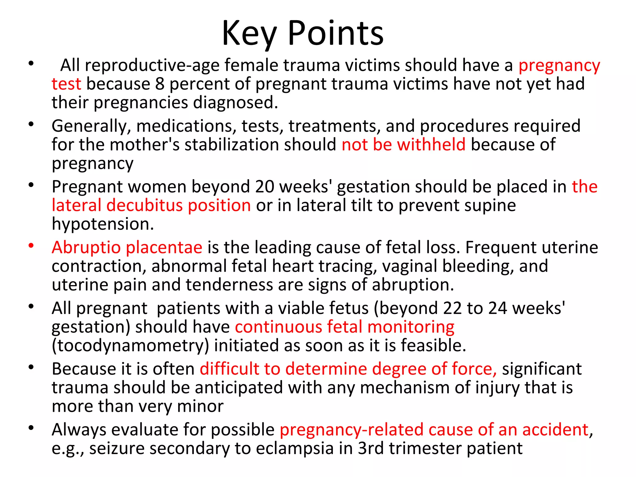Trauma in pregnancy | PPT