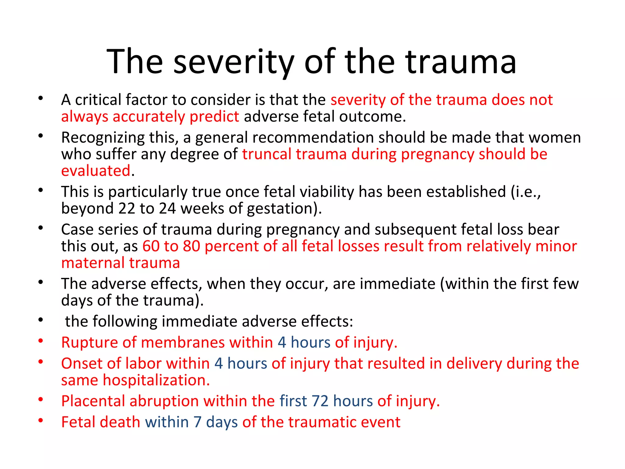 Trauma in pregnancy | PPT