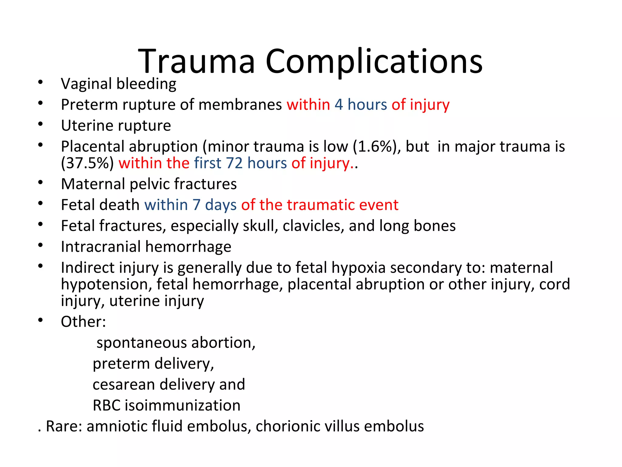 Trauma in pregnancy | PPT