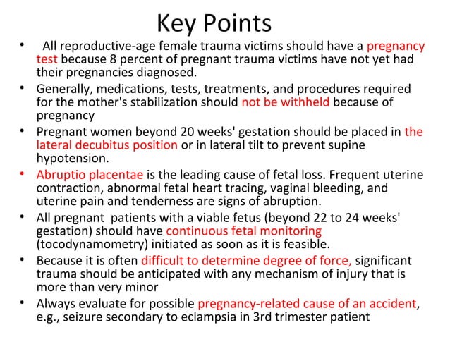 Trauma in pregnancy | PPT