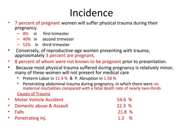 Trauma in pregnancy | PPT