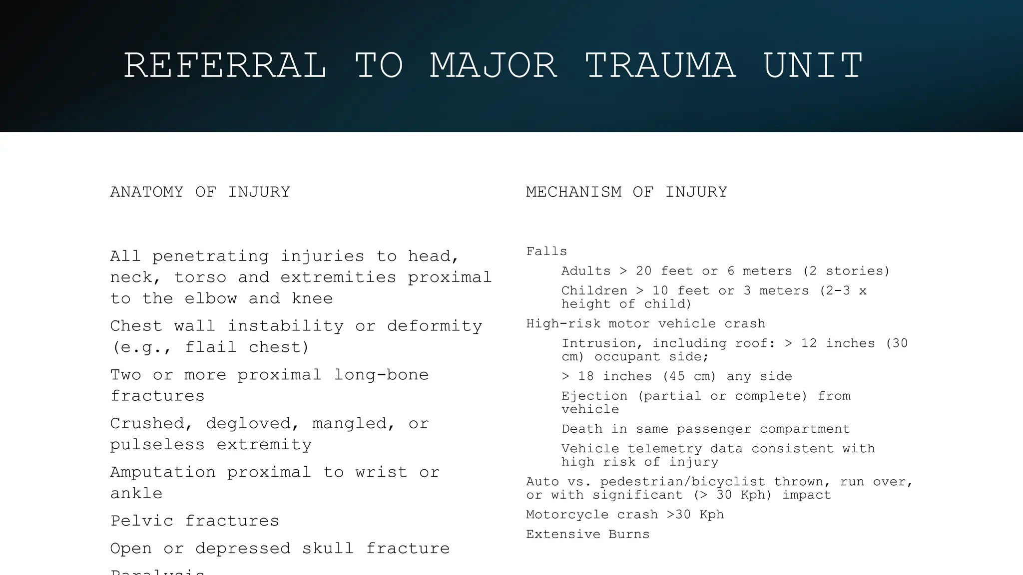 TRAUMA MANAGEMENT IN A MINOR TRAUMA UNIT.pptx