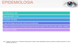 Presentacion TRAUMA OCULAR ABIERTO oftalmologia | PPTX