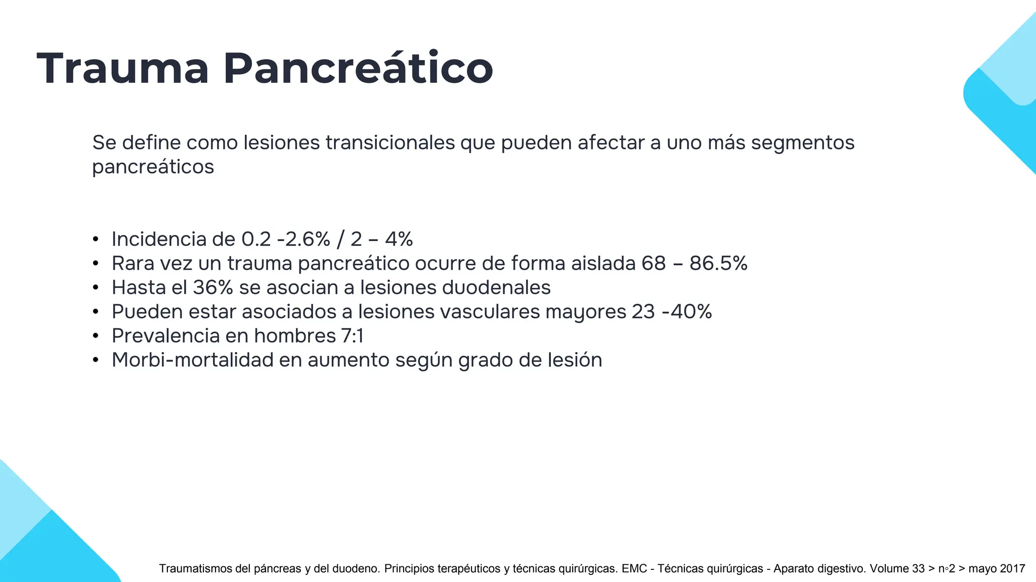 trauma de pancreas segun sociedad mundial | PPTX