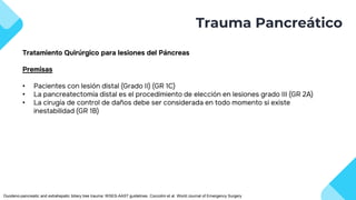trauma de pancreas segun sociedad mundial | PPTX