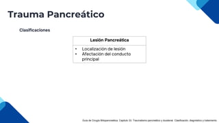 trauma de pancreas segun sociedad mundial | PPTX
