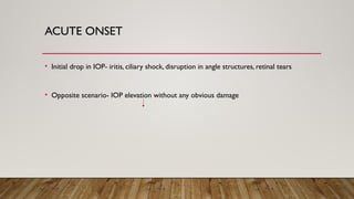 post traumatic glaucoma ( secondary glaucoma) | PPTX