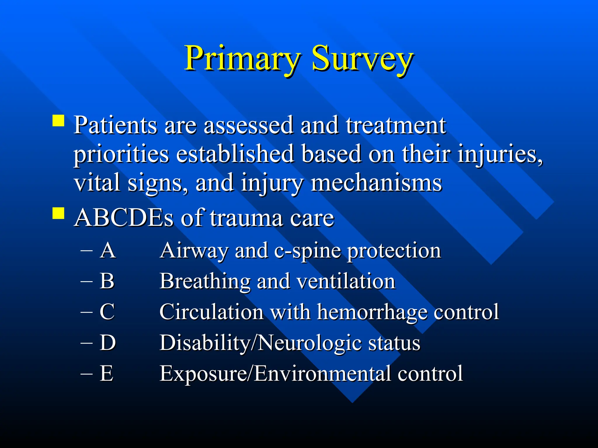 Trauma primary and secondary survay abdo and thoracic injuries lecture ...