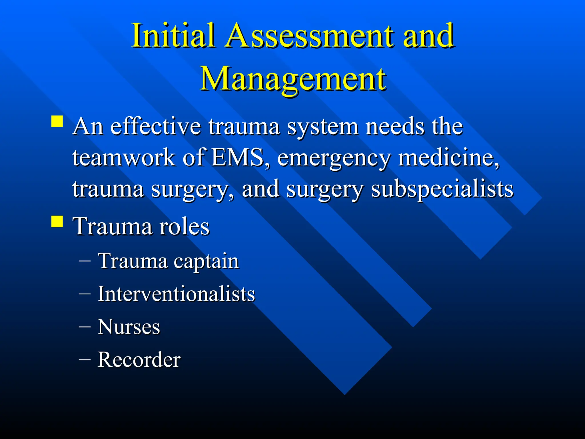 Trauma primary and secondary survay abdo and thoracic injuries lecture ...