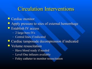 Trauma primary and secondary survay abdo and thoracic injuries lecture ...
