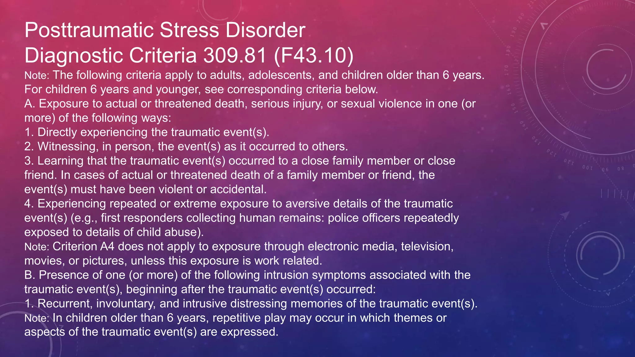 Trauma and stress related disorders | PPTX
