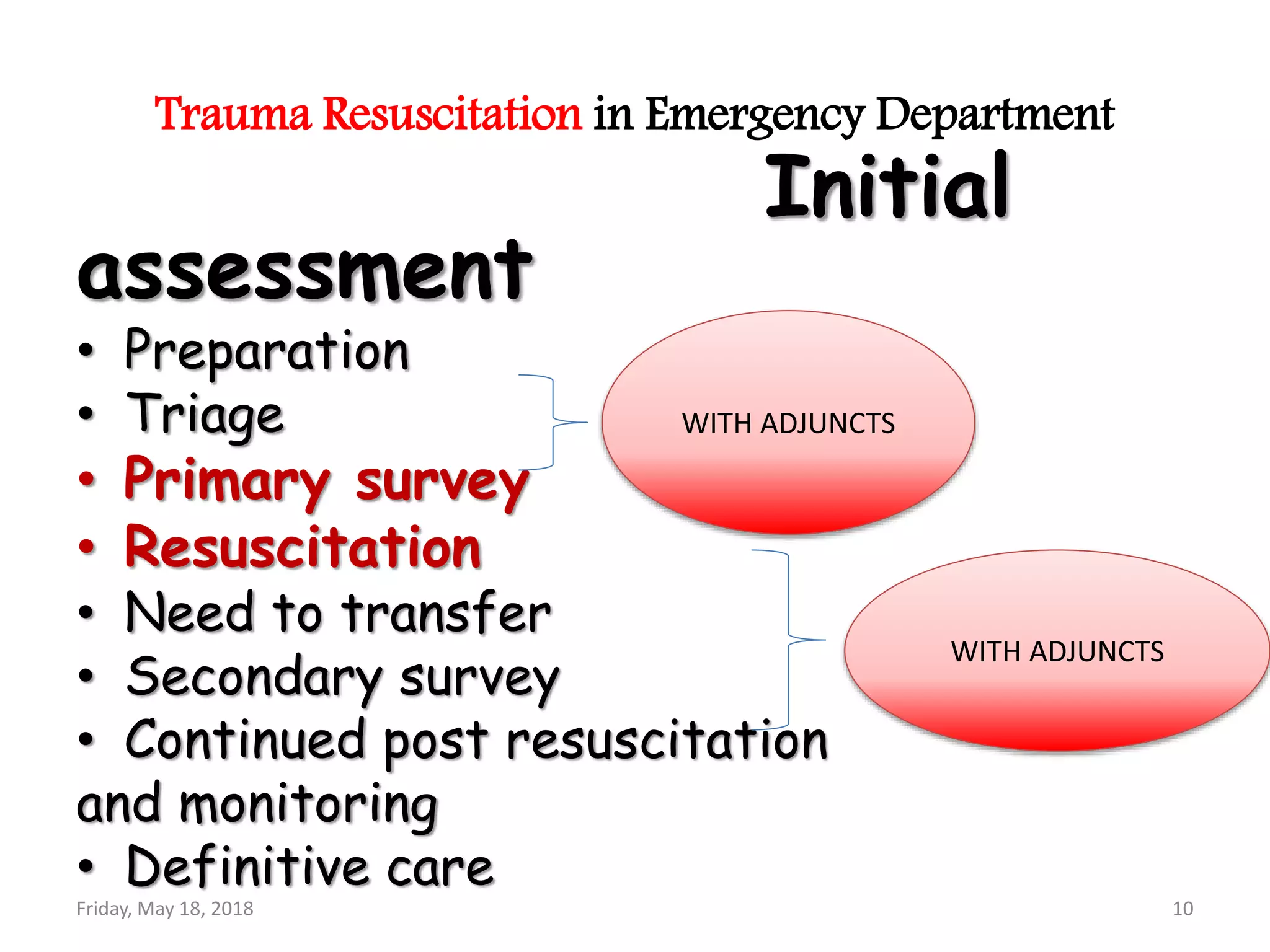 Trauma resuscitation in Emergency Department | PPTX