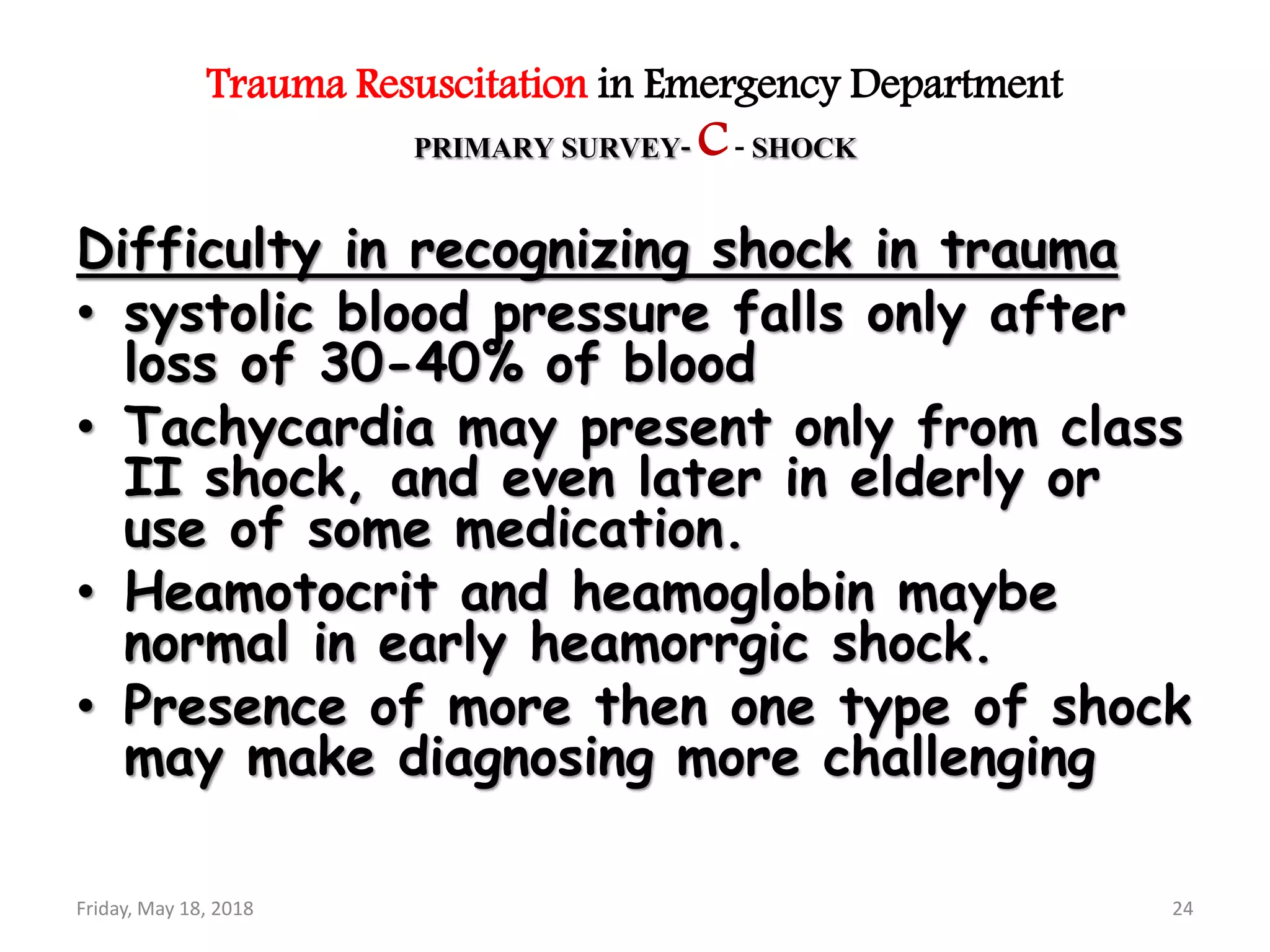 Trauma resuscitation in Emergency Department | PPTX