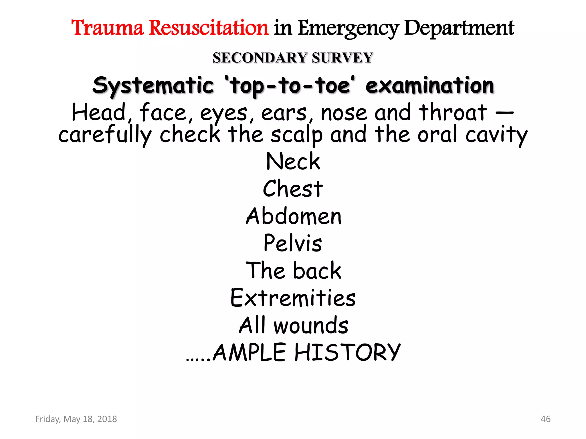 Trauma resuscitation in Emergency Department | PPTX