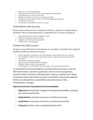 Prevención y tratamiento de traumas en el cuerpo humano | DOCX