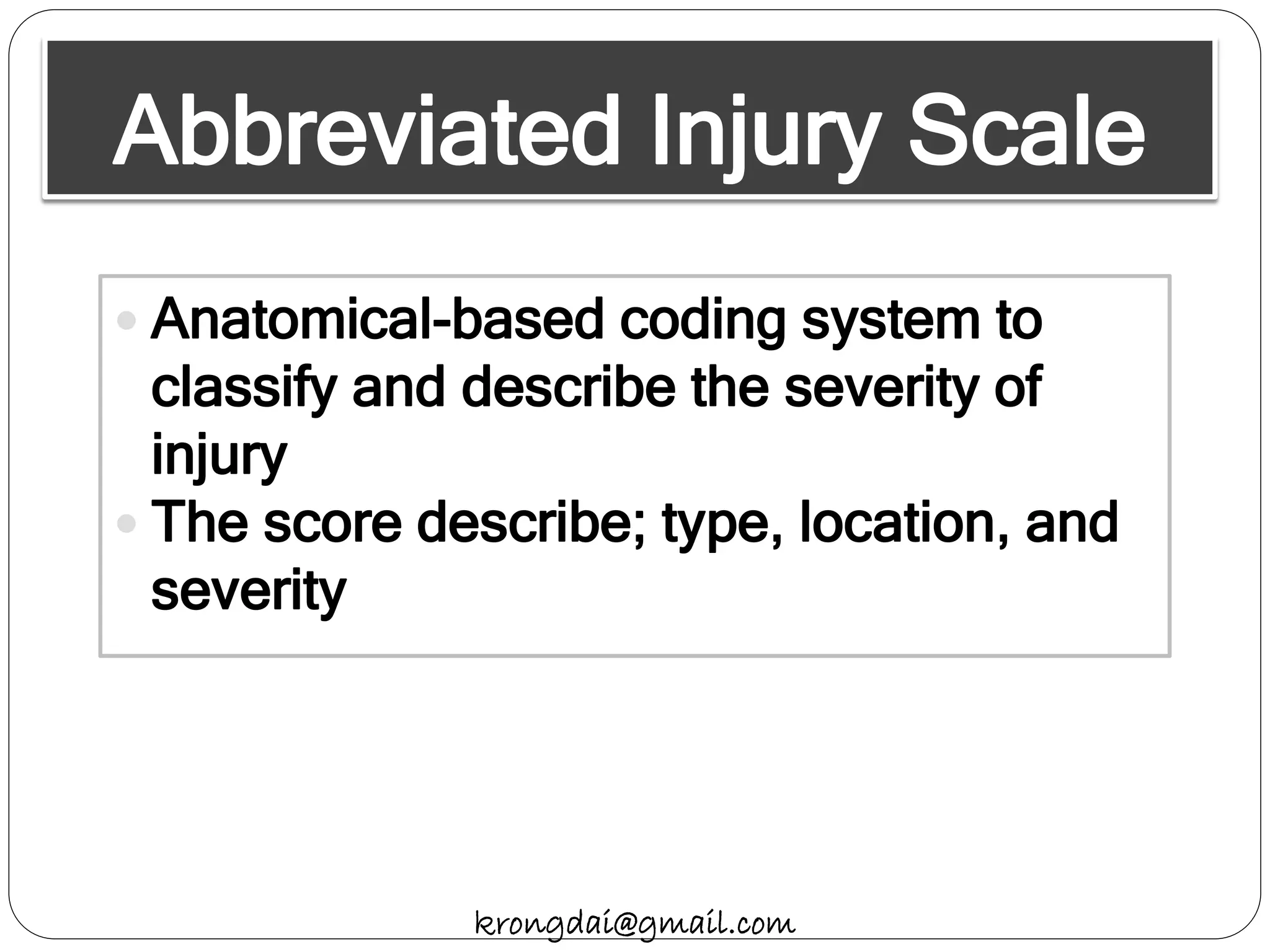 Trauma scoring | PDF